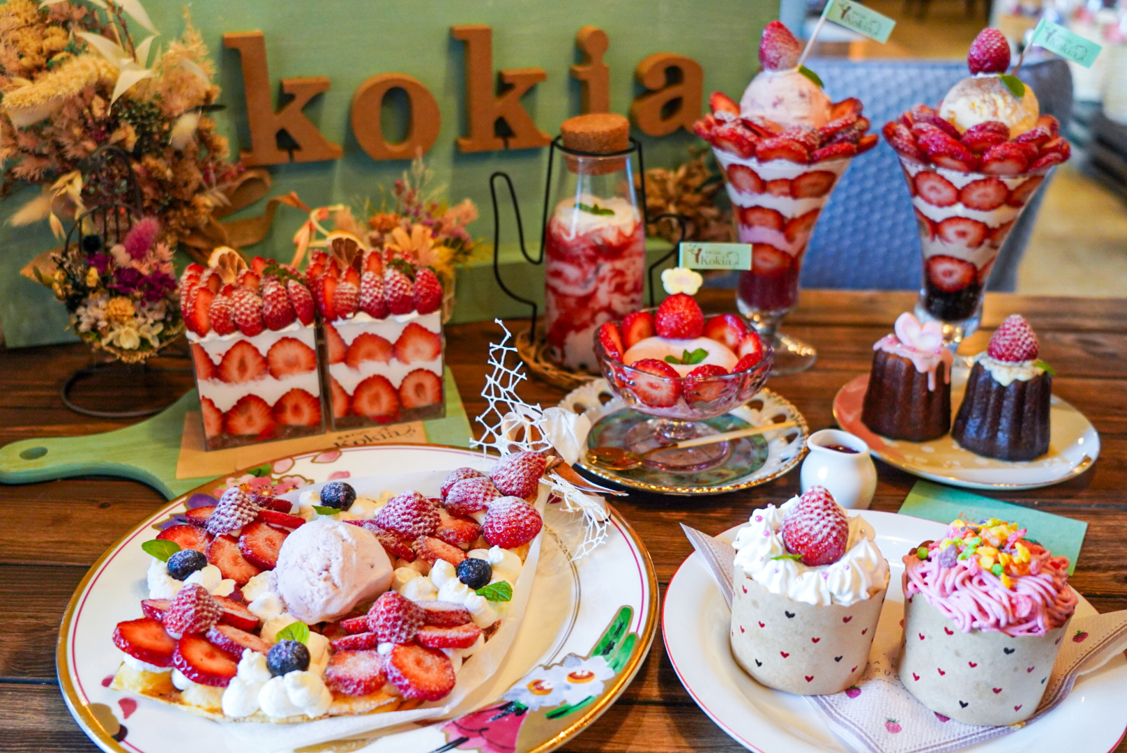 贅沢スイーツ揃い♡小倉南区「花Cafe Kokia」のあまおうフェア